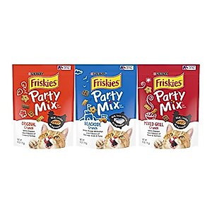 Purina Friskies Cat Treats Variety Pack, Party Mix Crunch Greatest Hits - 3 ct. Boxes