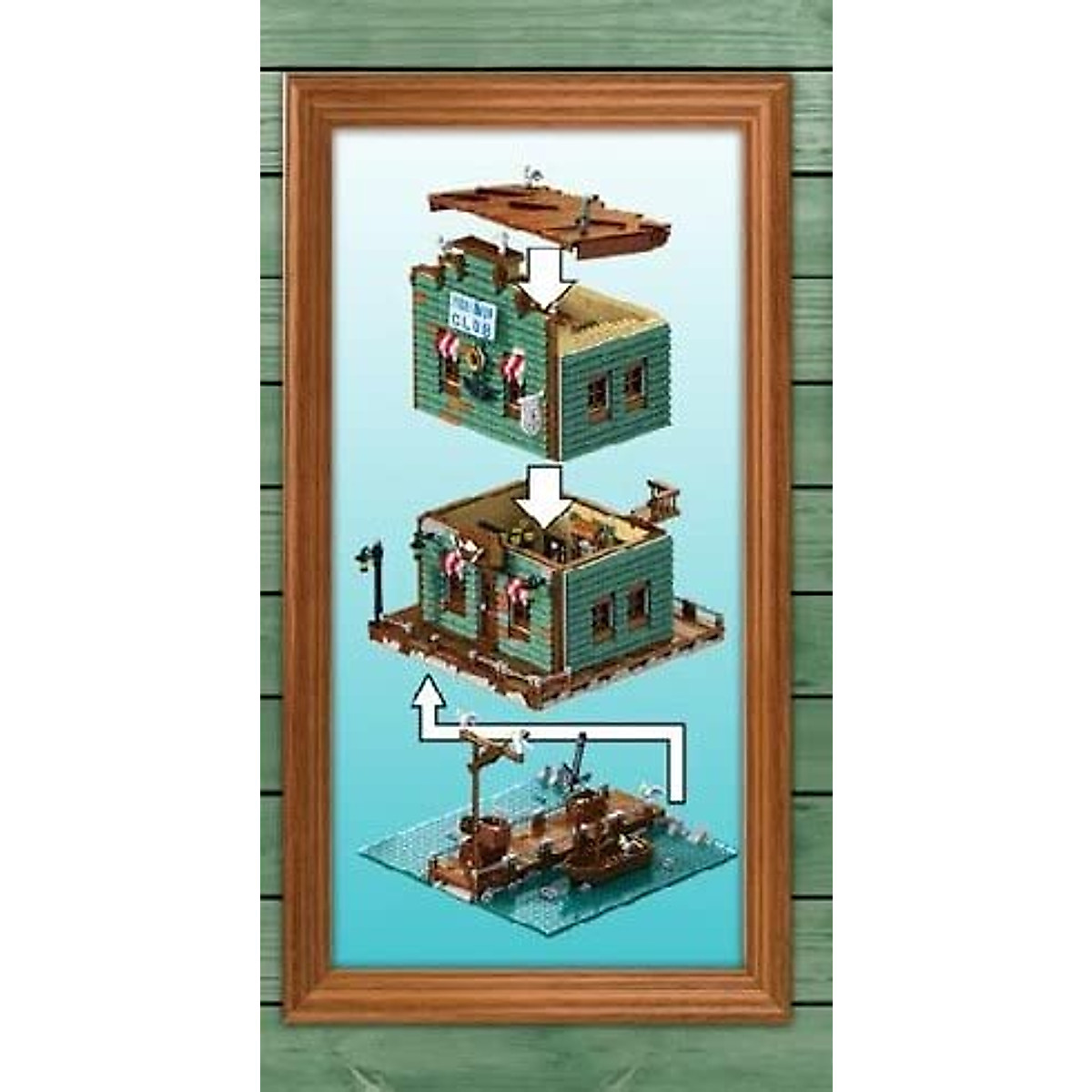 General Jim's Realistic Detailed Harbortown Fishing Club Shop Classical Architectural Styled City Modular Building Blocks Toy Bricks Building Model Set for Adults and Teens