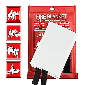 Fire Blanket Fire Guardian Blanket and Fire Blanket Fire Suppression Blankets for Kitchen, Bedroom, People- Energency Safety (40"x40") (White (1Pack))