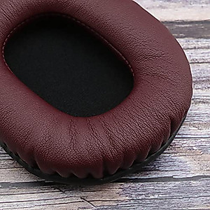 1 Pair Ear Pads Earmuffs Protein Leather Foam Replacement Ear Cushions Compatible with Sony MDR 7506 V6 CD900ST Earphones Dark Red