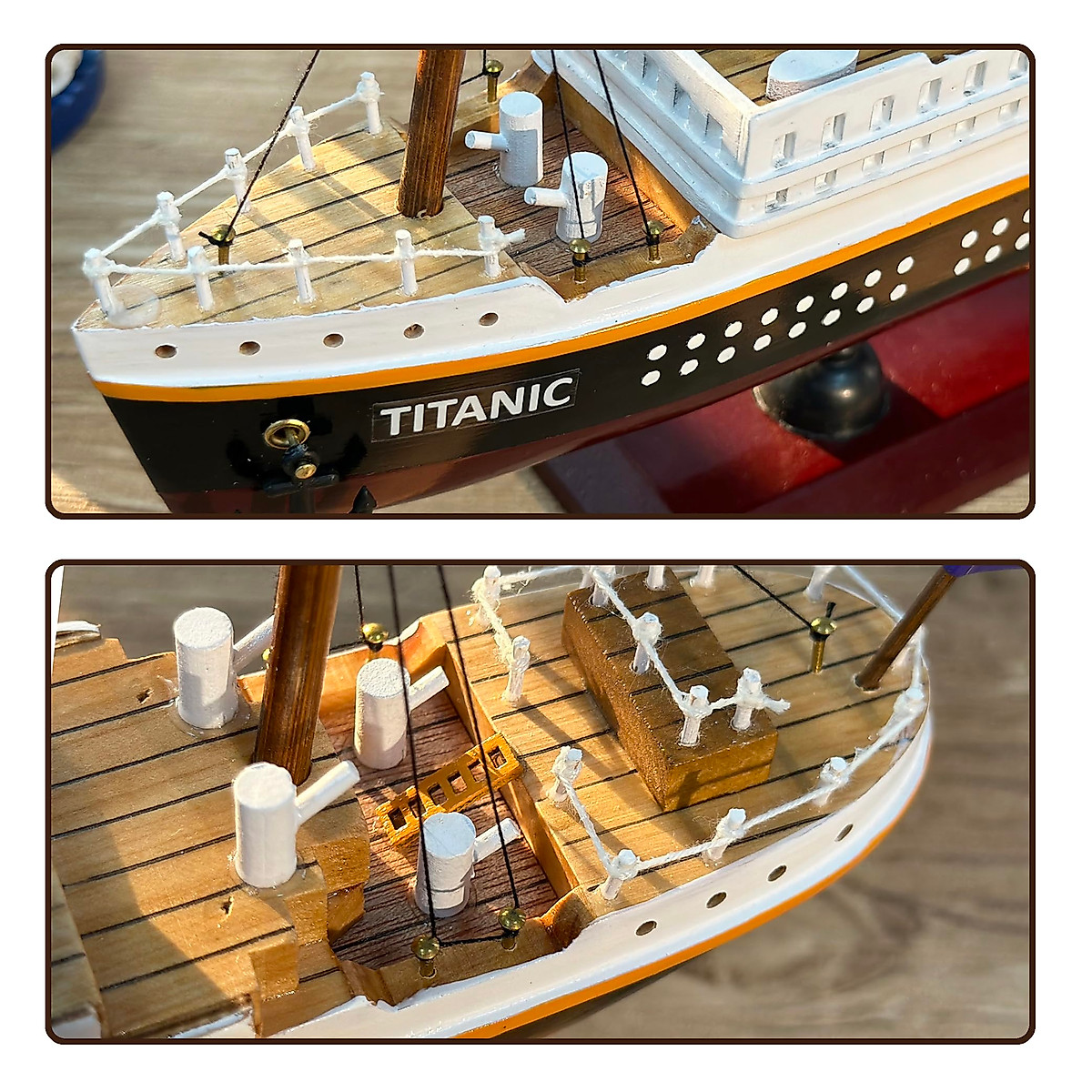 NAUTIMALL RMS Titanic Model Wooden Cruise Ship Model 14" Fully Assembled Display Nautical Home Decoration Sailboat Decor Maritime Gift Decor for Home