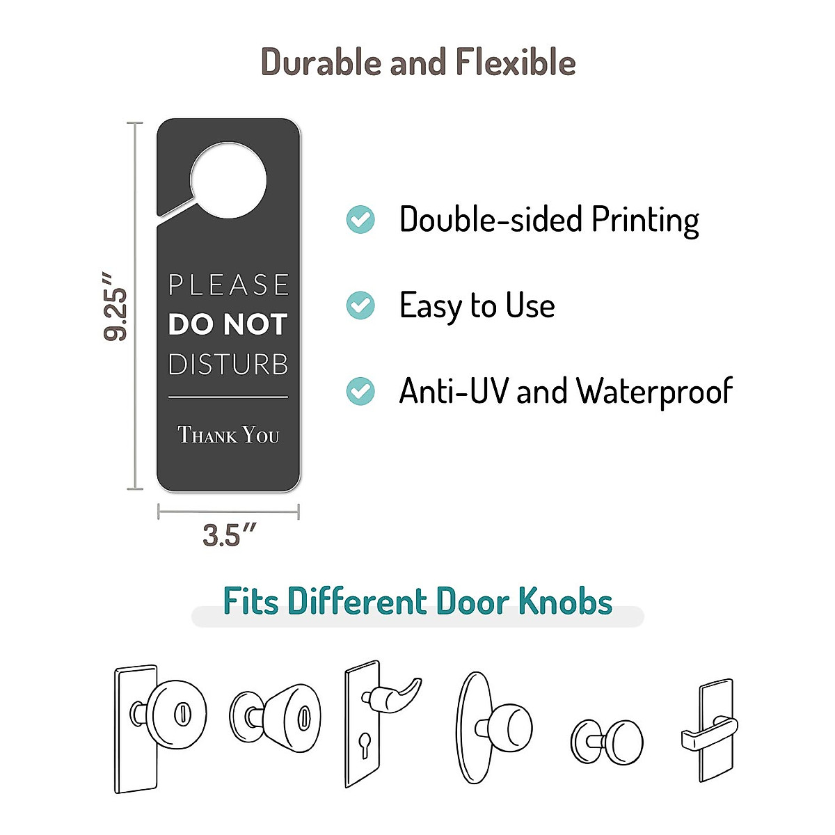 Do Not Disturb Door Hanger Sign, 2 Pack (Printed on Both Sides), 9.3″x3.5″PVC Plastic, Please Do Not Disturb Sign for Home, Office, Hotel, Bathroom, Bedroom, Pumping, Breastfeeding, Therapists, Clinic