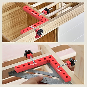 Royars Update 90 Degree Positioning Squares Right Angle Clamps for Woodworking,2 Pack（5.5"*5.5"）Aluminium Alloy Corner Clamp Woodworking Carpenter Clamping Tool for Picture Frame Box Cabinets Drawers