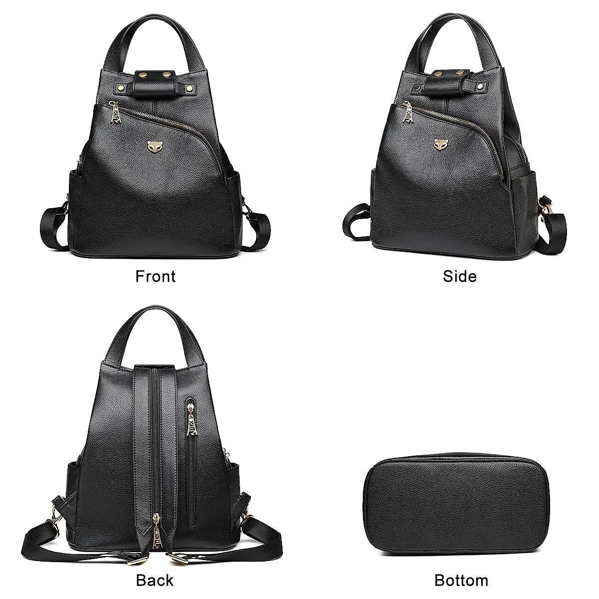 FOXLOVER Genuine Leather Backpack Purses for Women Ladies Fashion Designer Small Travel Bag Mini Daypack