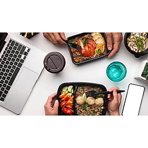 30-Pack 32oz Meal Prep Containers with Lids BPA-Free Reusable Plastic Food Storage Boxes Lunch Salad Freezer Microwave Safe One 1 Compartment Disposable Togo Tray for Meal Prepping Takeout and Snacks