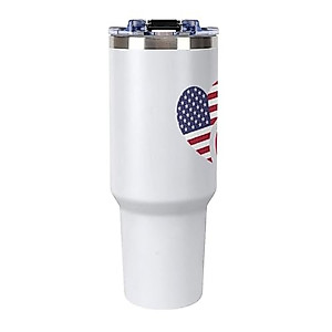 Palestine U.S. Flag 40oz Water Bottle Double Wall Insulated Tumbler with Handle Leakproof Travel Mug Black-style