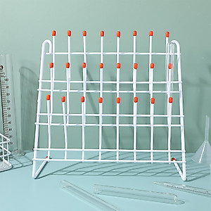 TEHAUX Lab Drying Rack, Laboratory Beaker Drying Holder 24 Pegs Laboratory Glassware Drying Rack Tube Drying Draining Rack Beaker Drying Equipment Vertical Bottle Drying Rack for Lab