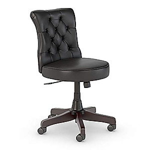 Bush Business Furniture Arden Lane Mid Back Tufted Office Chair, Black Leather