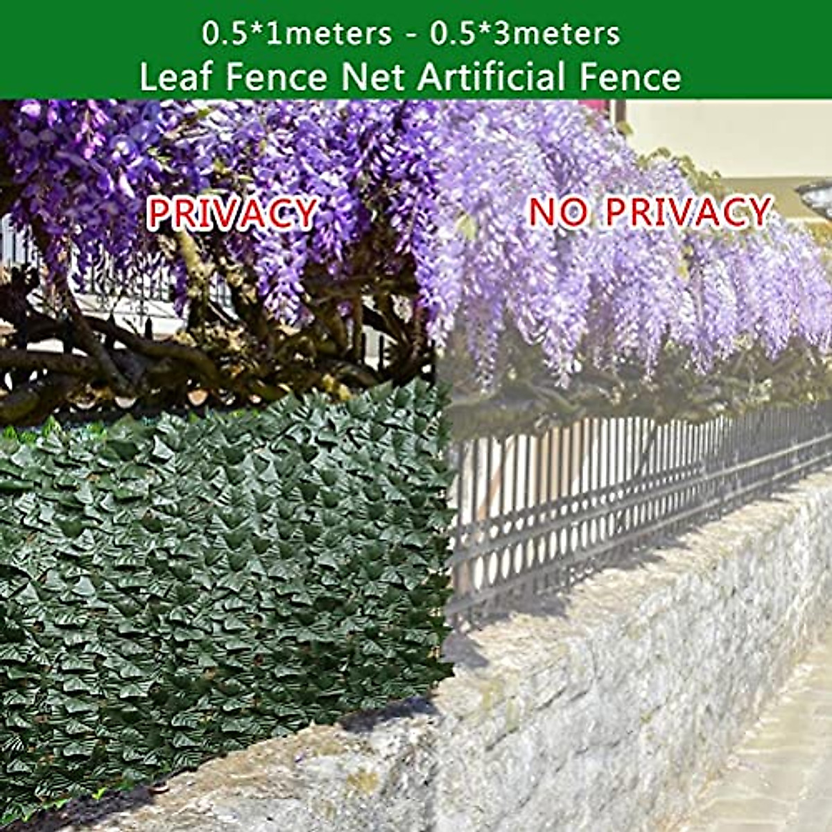 POPG Expandable Faux Fence Artificial Ivy Leaf Fence Mesh Screen Fencing Panels for Outdoor Garden Porch Patio Yard Balcony Decor, Artificial Hedges