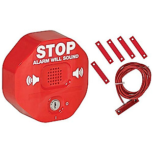 Safety Technology International, Inc. STI-6402 105 dB Exit Stopper® Multifunction Door Alarm & SmartSign "Emergency Exit Only - Security Alarm Will Sound If Door Is Opened" Bilingual Sign | 10" x 14"