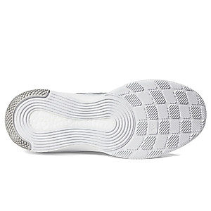 adidas Women's Crazyflight Mid Volleyball Shoe, White/Silver Metallic/Grey, 8.5