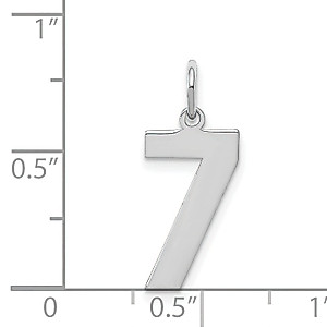 FindingKing Sterling Silver Medium Polished Number 7 Charm Pendant