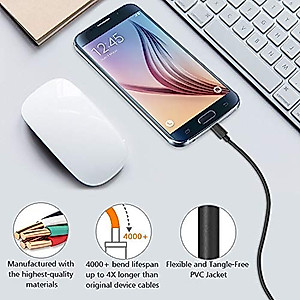 Android Charging Cable, 15Ft Charger Cable for PS4 Xbox One Controller, Durable Micro USB Cord Fast Charging Sync Wire for Samsung Galaxy S7 Edge S6 S5,LG,Moto G5,Black