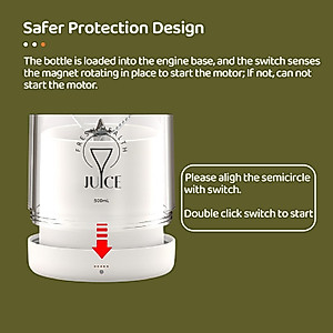 Asa Vea Mini Blender for Smoothies and Milkshakes, Portable Blender, Rechargeable, Personal Size Blender with Quota Outer Travel Lid with 6 Blades, 17 oz for Outdoors, Camping (Black-550ml)