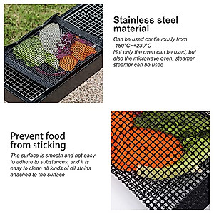 ignishar BBQ Mesh Grill Bags,1 Large Bag+1 Small Bag +1 Basting Brush, Reusable and Non-Stick Grill Tools for Outdoor&Indoor Grilling,Easy to Clean,Dishwasher-Safe