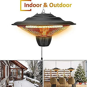 MIDAT Solar Heater for Greenhouse, 750W/1500W, Low Noise, Electric Outdoor Aluminium Ceiling Mounted Garden Table Top Patio Restaurant, Bar, 17IN