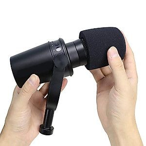 SUNMON Shure MV7 Pop Filter Foam Cover - Professional Mic Windscreen Wind Cover Compatible with Shure MV7 Podcast Microphone to Minimise Plosives