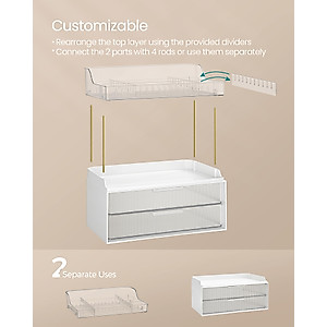 SONGMICS 4-Layer Makeup Organizer, Skincare Organizer, 4 Dividers, Anti-Slip Design, Bathroom Counter Organizer, Versatile for Vanity Bedroom Kitchen, Christmas Gift, Transparent UJKA021W02