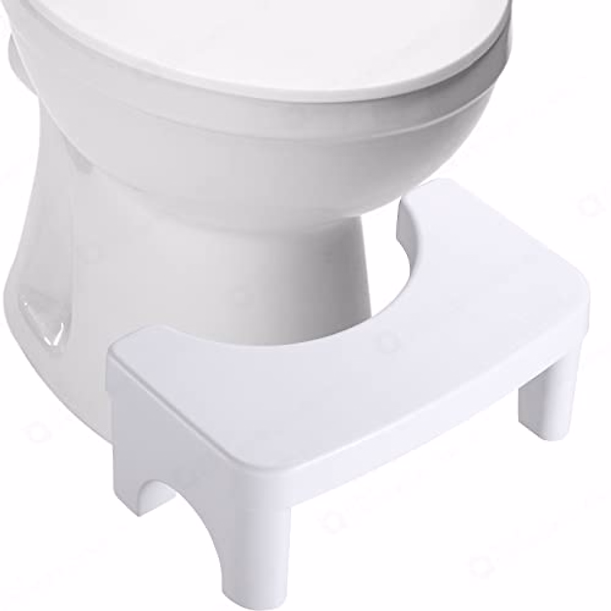 Squatting Toilet Stool, 7 Inch Potty Bathroom Poop Stool for Adults and Children, White