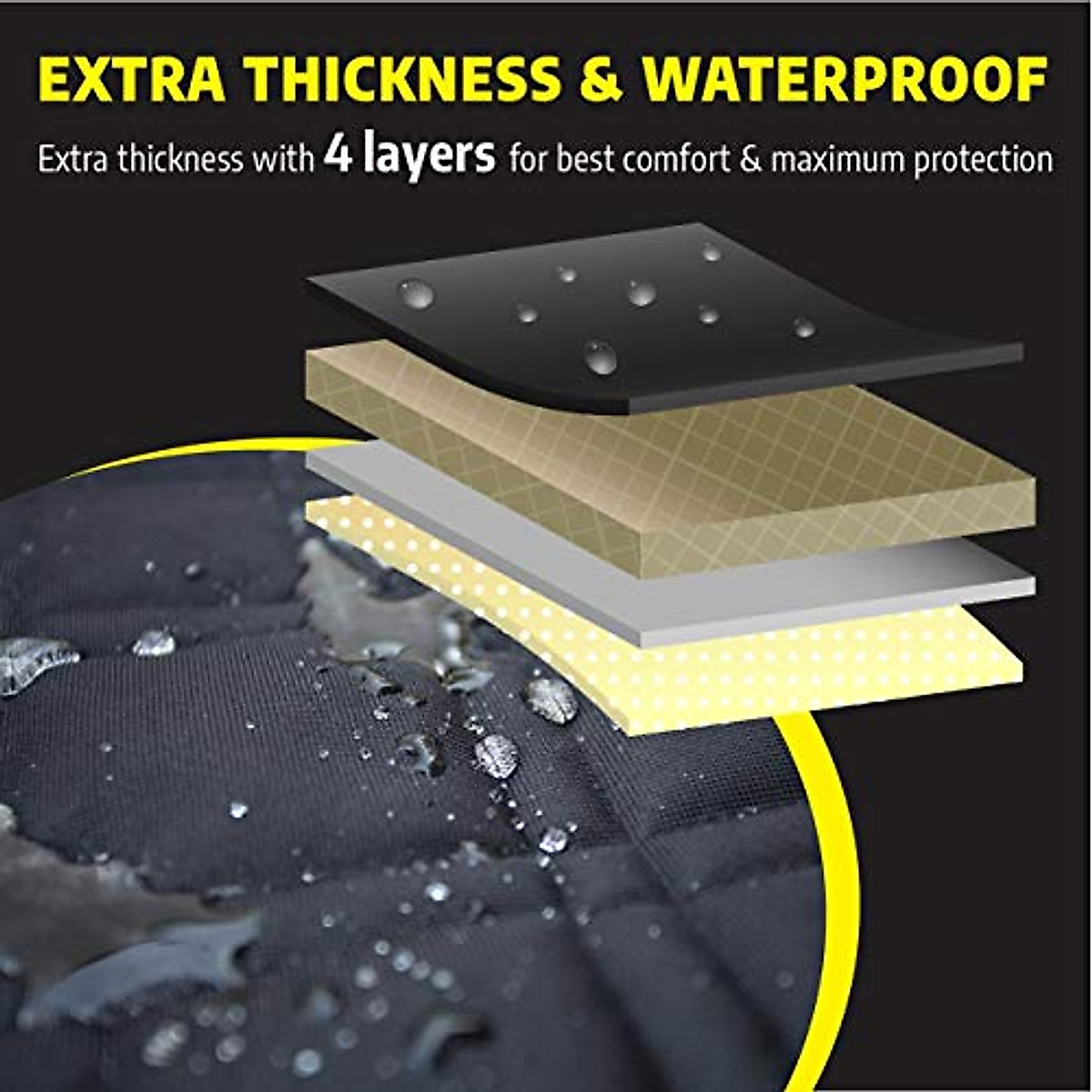 Meadowlark XL Premium Hammock Dog Car Seat Cover Back Seat, Dog Cover Car Seat Protector, Non-Slip, Dog Stuff, Anti Shock, Water Repellant, Pet Car Seat Cover for Dogs w/Seat Belt & 2 Headrest Covers