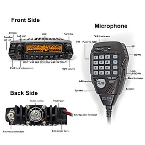 AnyTone Dual Band Mobile Transceiver VHF/UHF Transmitter Vehicle Radio AT-5888UV