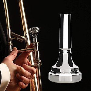 EASTROCK Trombone Mouthpiece,Silver Plated Trombone Mouthpiece Large Shank 4AL, Trombone Instrument Accessories Vacuum Packed