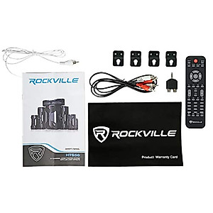 Rockville HTS56 1000w 5.1 Channel Home Theater System/Bluetooth/USB+8" Subwoofer, Black
