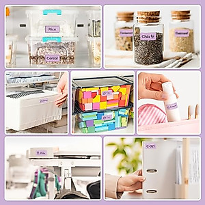 MUNBYN Thermal Label Tape for Penguin Bluetooth Label Maker Machine, 15 x 30mm 210 Labels/Roll, Self-Adhesive Label for Home, Office, School (Purple)