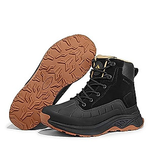 NORTIV 8 Women's Waterproof Hiking Boots Lightweight Outdoor Trekking Camping Trail Work Boots Duck Boots Size 9 W US SNHB2312W, Black