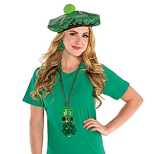 St. Patrick's Day Earrings Festive Shamrock Beaded Teardrop Earring for Women Dangling Statement Green Leaf Lucky Clover Hat Drop Dangle Earrings Irish Holiday Jewelry Gift