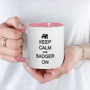 CafePress Keep Calm And Badger On Mug Ceramic Coffee Mug, Tea Cup 11 oz