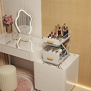 SweeTinytwo 2 Tier Under Sink Organizers and Storage, Kitchen Cabinet Pull Out Shelves with Height Adjustment (40CM Two Level Adjustment, White)