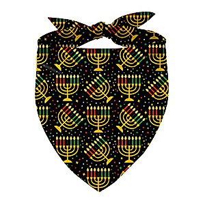 Kwanzaa Dog Bandana Kinara African American Harvest Holiday Decor Pet Puppy Collar Scarf Costume