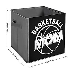 Basketball Mom Collapsible Storage Bins Basics Folding Fabric Storage Cubes Organizer Boxes with Handles