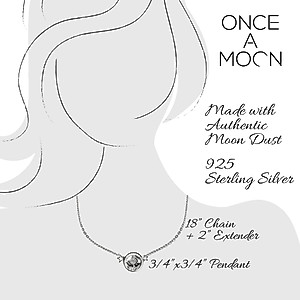 Once A Moon - Starfield Sterling Silver Necklace Made With Real Moon Dust Meteorite | Valentine's Day Gifts | Gift for Girlfriend | Gifts for Her | Best Gift for Wife | Star Necklace (18"+2" Extender)