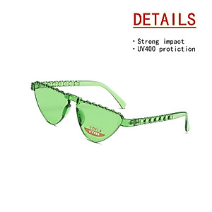 Yoela Triangle Thick Rimless Sunglasses Transparent One Piece Eyewear Colorful Glasses Party Favors