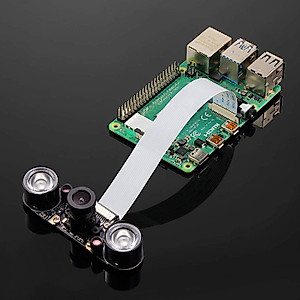 Weewooday 2 Sets for Camera Module 5MP OV5647 1080P Video Webcam Sensor Infrared Night Camera Module Compatible with Raspberry Pi B/B+ A+ RPi 4/3/ 2/1/ Zero/Zero with FFC Cable (Adjustable Focus)