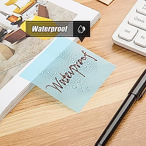 Transparent Sticky Notes 3" x 3" with Gel Pen, 6 Pads High Transparency Post Sticky Notes Clear Translucent Can Write See Through Stickers for Office School Planner Reminder Memo Supplies (6 Color)