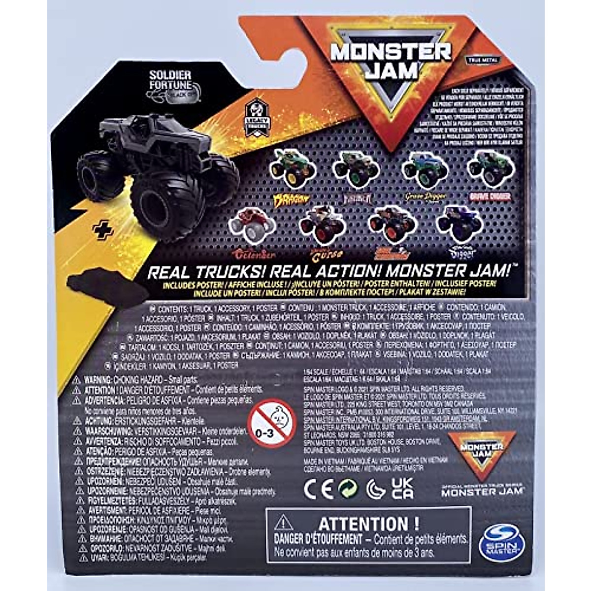 Monster Jam Series 24 Soldier Fortune Black Op 1:64 Scale Truck with Bonus Regalo