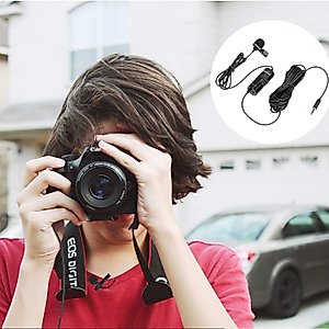 Boya by-M1 PRO Professional Lavalier Lapel Microphone Noise Reduction Omnidirectional Mic with Clip for YouTube Interview Broadcast Content Creation Compatible for Smartphone&DSLR Camera (6M)