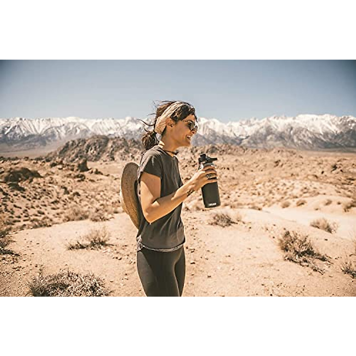 CamelBak Peak Fitness Chill Insulated Gym Water Bottle - Squeeze Bottle - 17oz, White/Silver