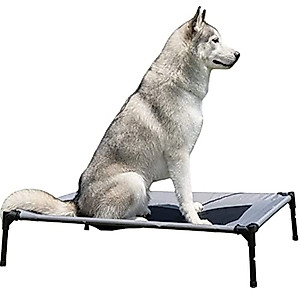 KINAMADE Elevated Pet Bed,Cooling Pet Cot for Large Medium Small Dog/Cat-Portable for Camping,Durable Frame with Breathable Mesh-Good for Summer Beach Sunbathing