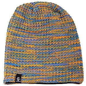 HISSHE Women's Slouchy Beanie Knit Beret Skull Cap Baggy Winter Summer Hat B08w (Blue/Yellow/Purple)