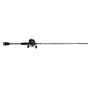 Abu Garcia Virtual Low Profile Baitcast Reel and Fishing Rod Combo, Green, 7' - Medium Heavy - 1pc - Left Handed