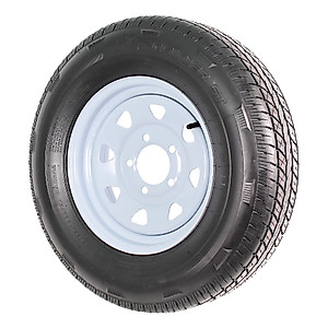 eCustomrim 2-Pack Radial Trailer Tire On Rim ST175/80R13 13 in. LRC 5 Lug White Spoke Wheel - 6 Year Warranty w/Free Roadside