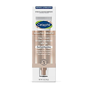 Cetaphil Healthy Renew Moisturizing Day Cream 1.7 Oz, Daily Moisturizer with SPF 30, Skin Tightening Anti Wrinkle Cream for Face with Peptides, Fragrance Free, Retinol Alternative For Sensitive Skin