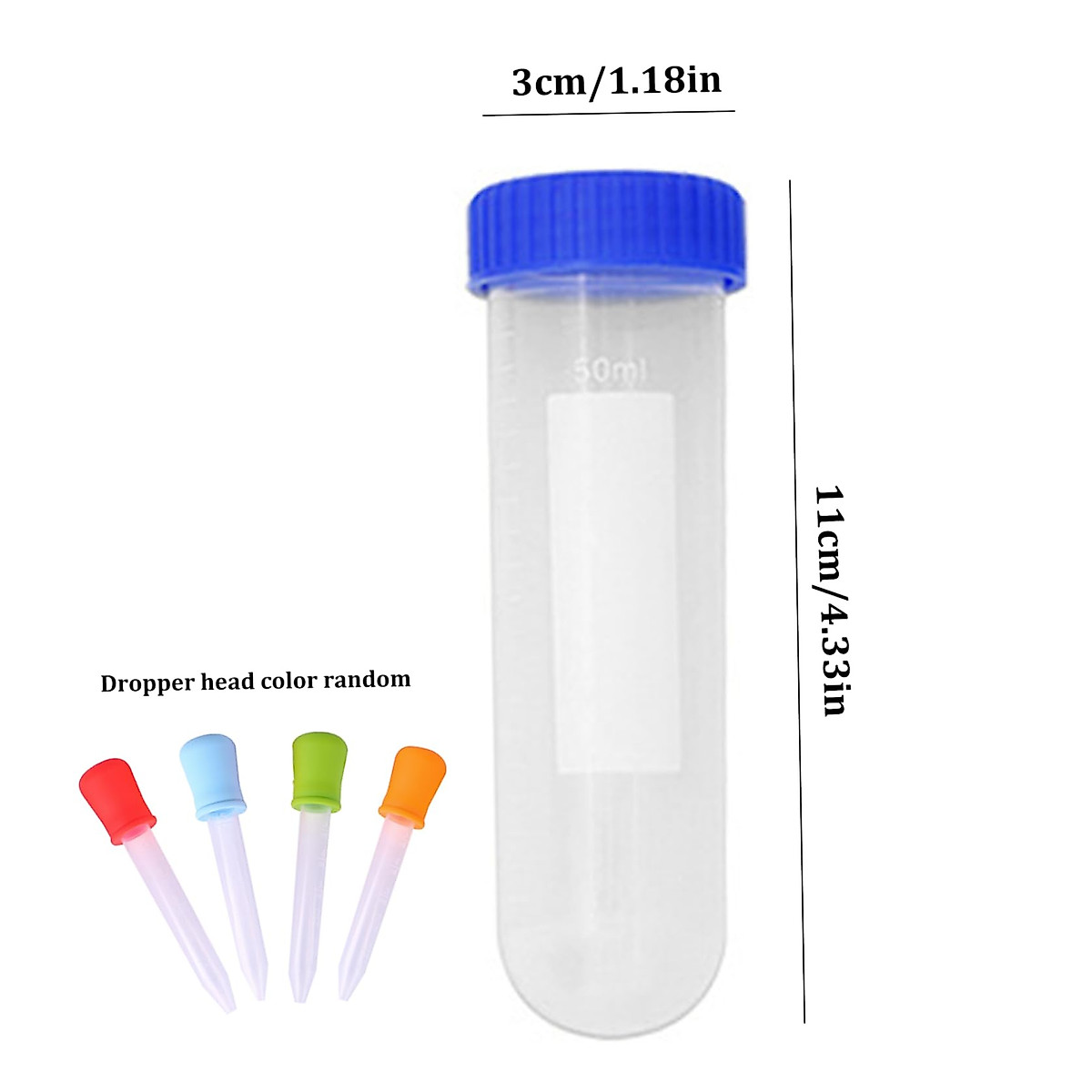 heiheiyo Pack of 9PCS Kids Test Tubes 50ml Plastic Test Tubes for Children Scientist Test Tubes with Stand and Tip Dropper for Kids