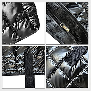 JOYART Women's Tote Bag-Casual Quilted Handbag Fashion Shoulder Bag with Zipper for Office, Travel, School-Large Capacity, Black