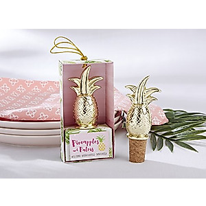 Kate Aspen Gold Pineapple Bottle Stopper, Party Favor, Wine Saver, Wedding Decoration