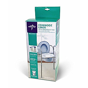 Medline Commode Liners with Absorbent Pad case of 72
